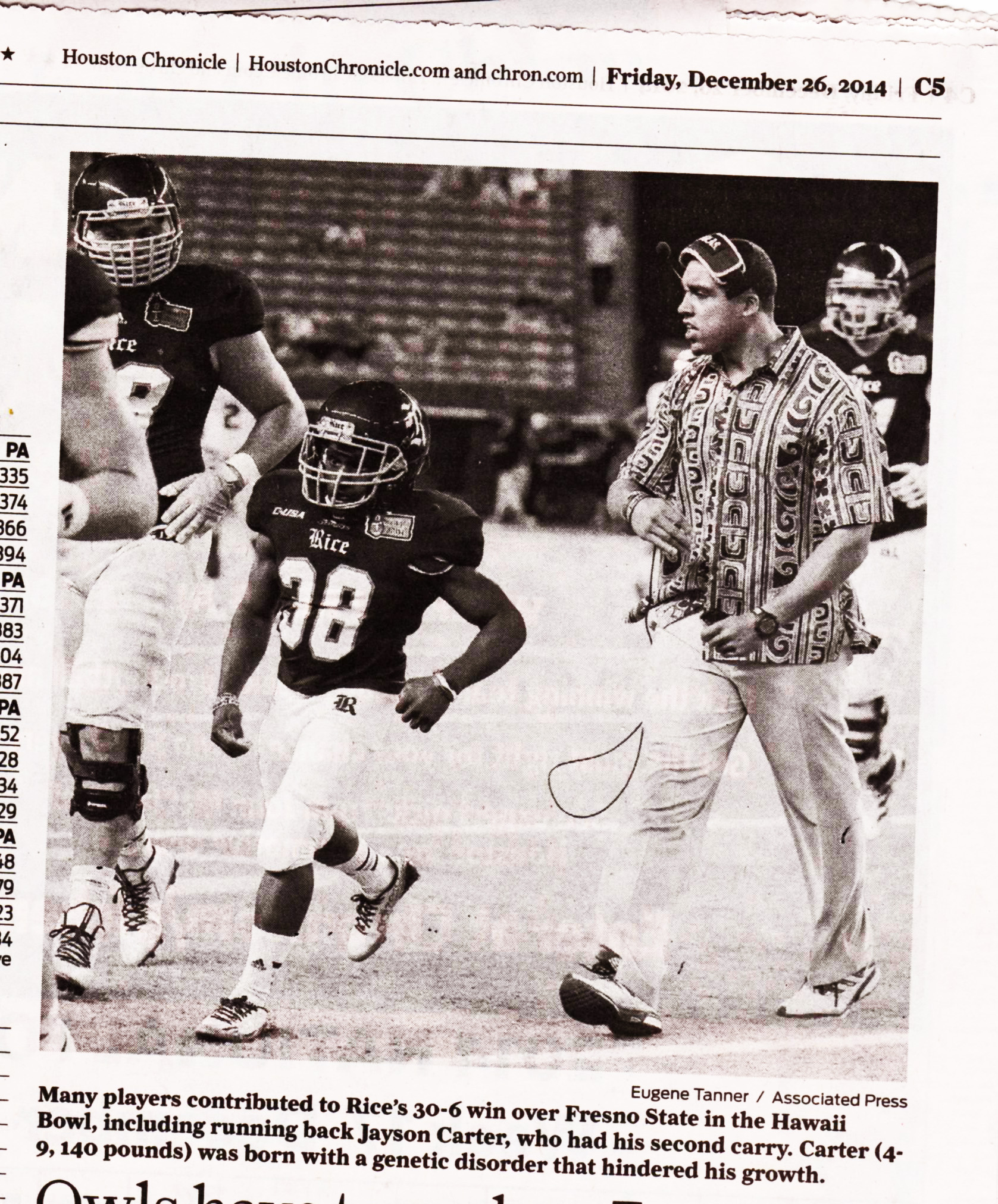 Jayson Carter, The Little Big Man of Rice Football | The Pecan Park Eagle