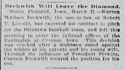 Lincoln’s Granddaughter Marries Baseball “Freak” | The Pecan Park Eagle